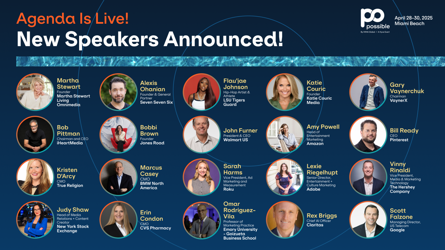 POSSIBLE 2025 AGENDA IS & NEW SPEAKERS ANNOUNCED